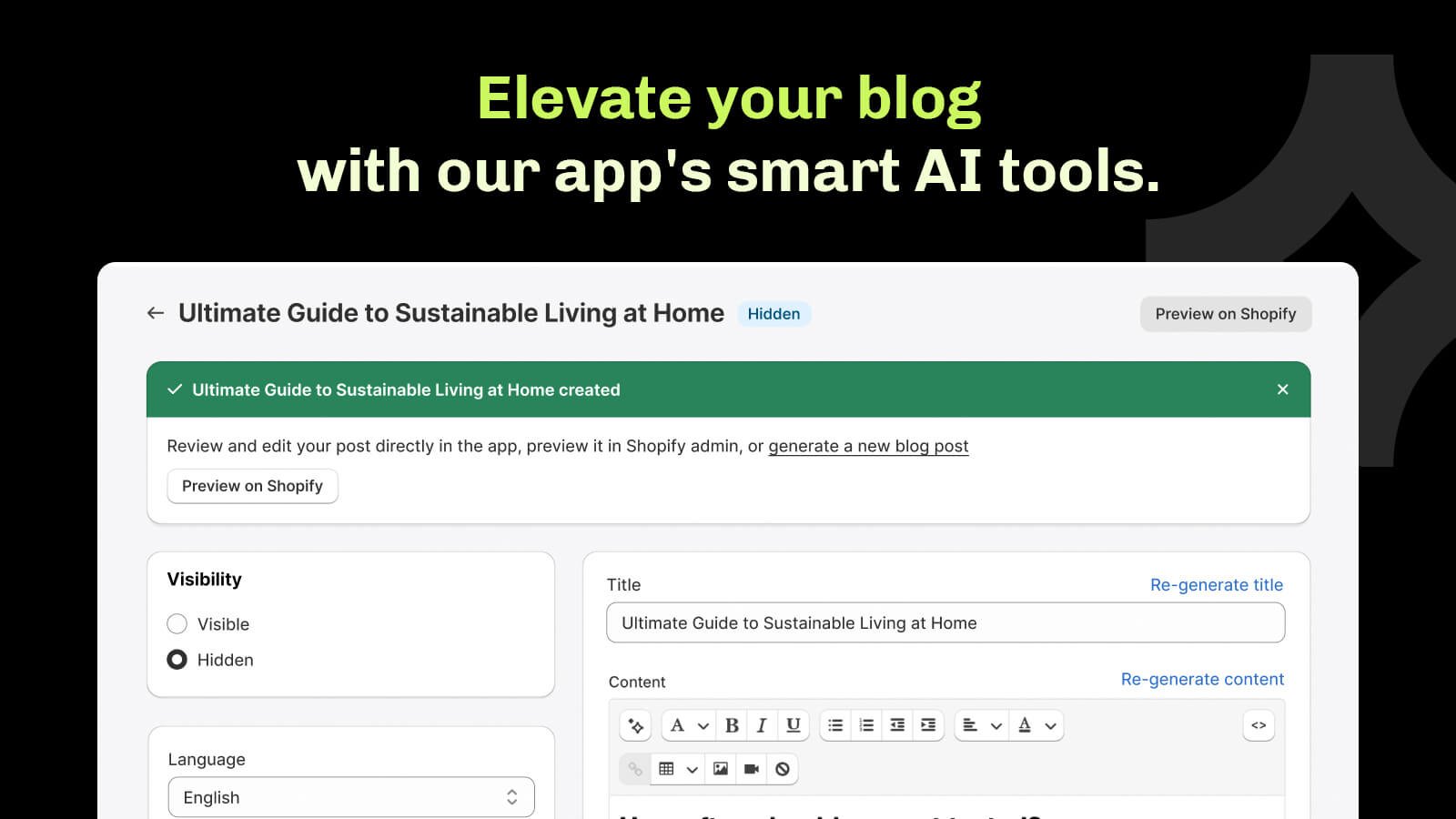 Best Shopify SEO Writer App | Essential AI SEO: AI Blog Post